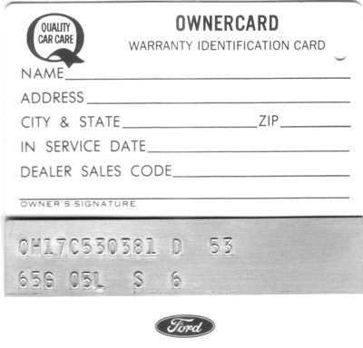Marti Auto Works - TAGO-70 - OWNER CARD